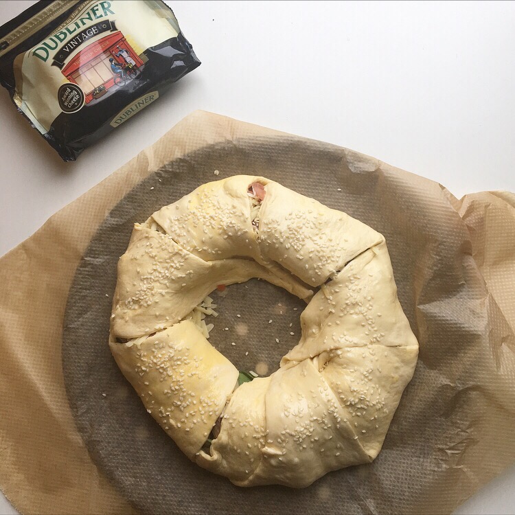 Cheese and Parma Ham Croissant Crown Made with Vintage Dubliner Cheese ...